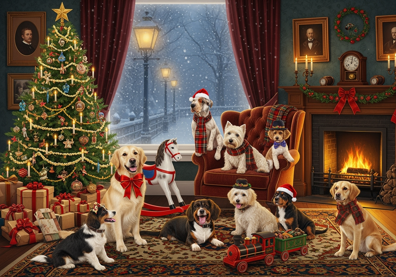 History of Dogs at Christmas | Working Dogs to Spoiled Pooches