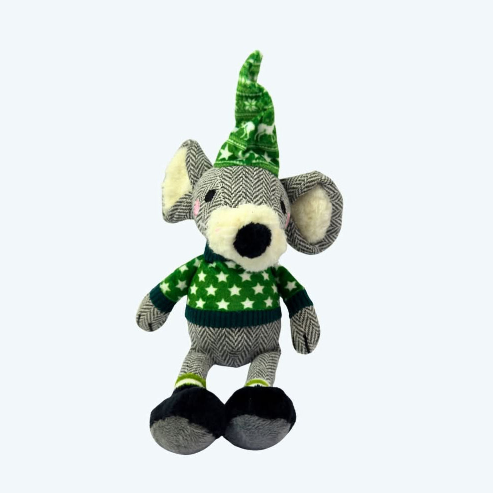 Christmas Plush Festive Mouse Dog Toy – House of Paws